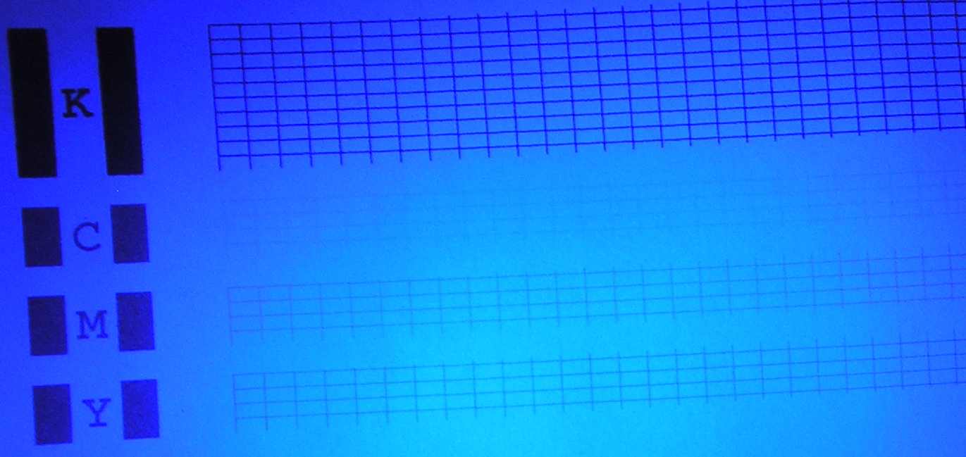 Blue light helps viewing yellow nozzle check | PrinterKnowledge - Laser ...